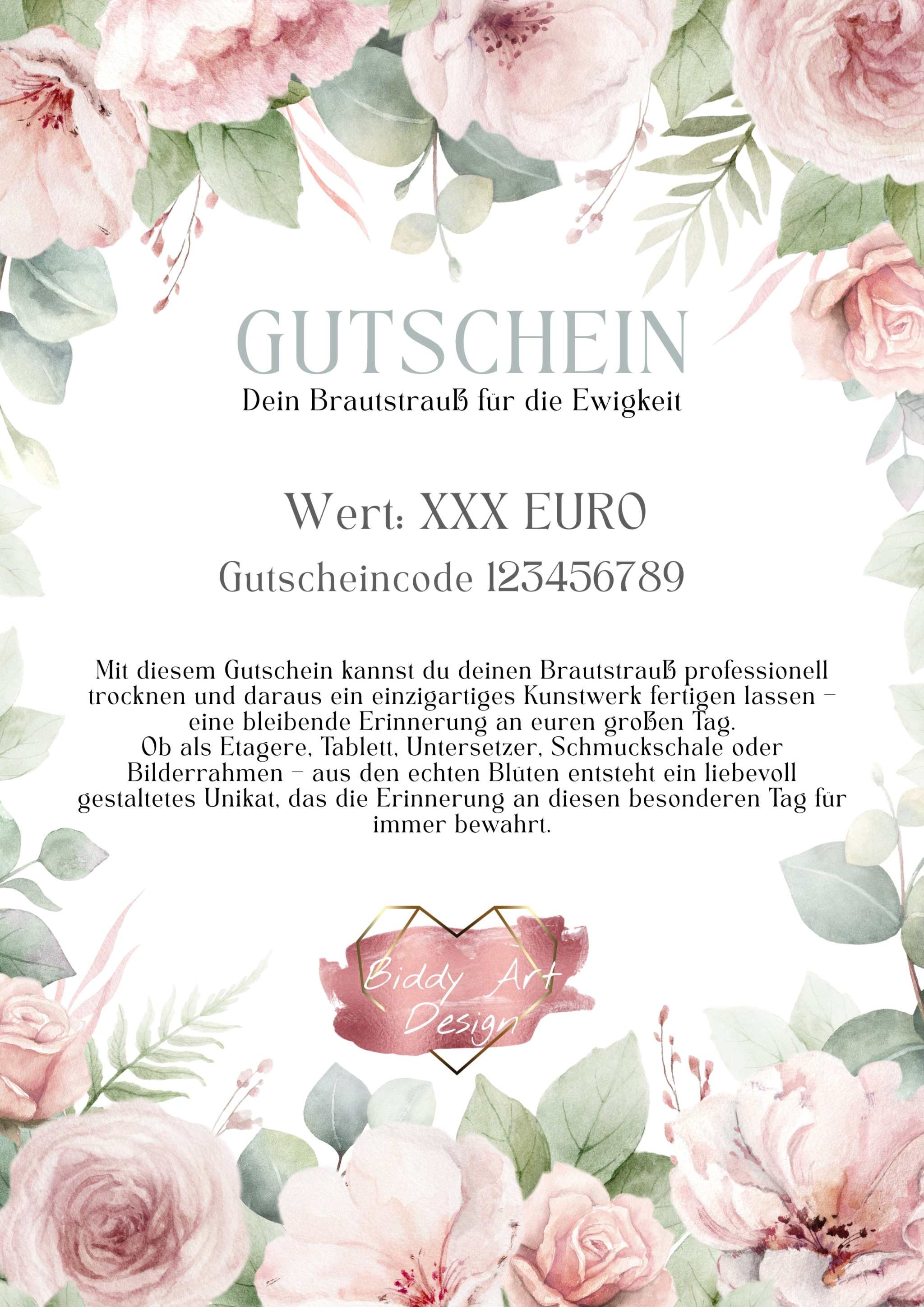 Gutschein Brautstrauß konservieren - das perfekte Hochzeitsgeschenk ...